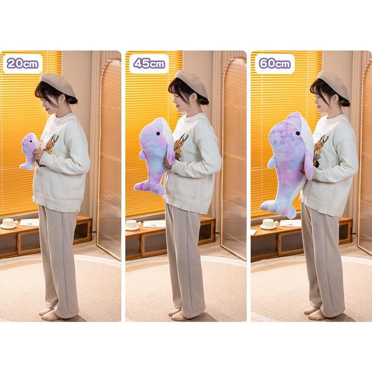 Colorful Dolphin Teddy Bear Plush Toy Bed Sleep Hug Doll Large Whale ...
