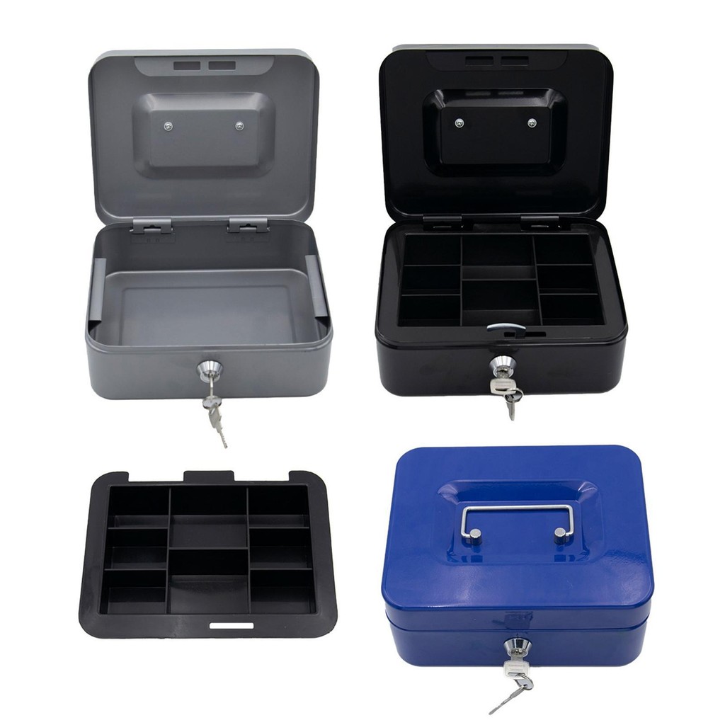 【In Stock 】Cash Box Money Organizer Portable Money Secret Safe Box Lock ...
