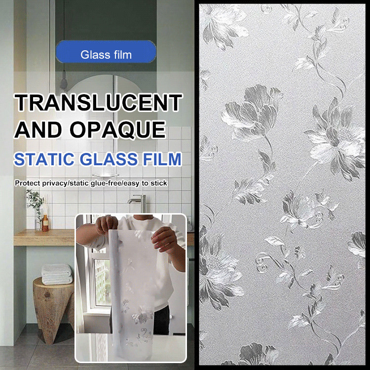 Static glass film Frosted glass sticker for bedroom window | Shopee ...