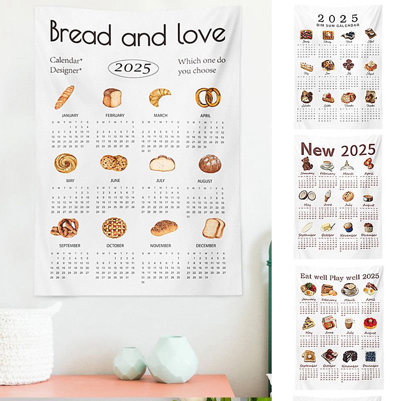 2025 Calendar Ins Fresh Style Hanging Cloth Decoration 32*40cm Wall ...