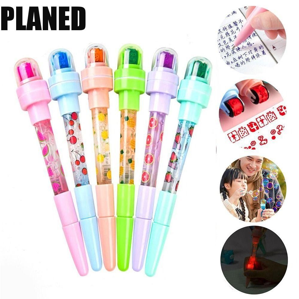 PLANED Bubbler Pen With Stamp, With Light 5 In 1 Seal Roller Stamp Pen ...
