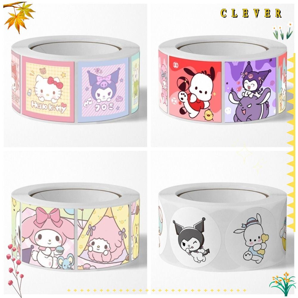 CLEVERHD Cartoon Stickers, Round Attractive Label Sticker, DIY Kuromi ...