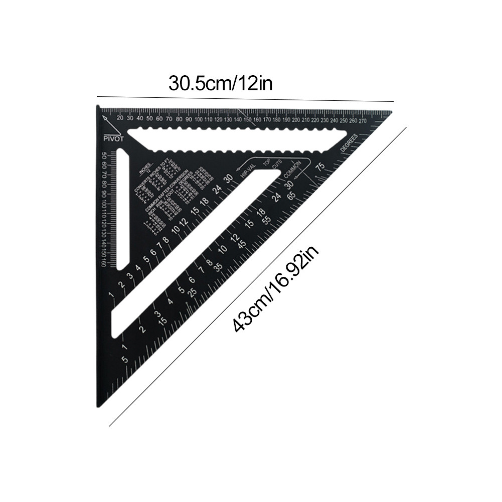 12 Inch Triangle Ruler Metric Angle Ruler Measuring Square Ruler ...