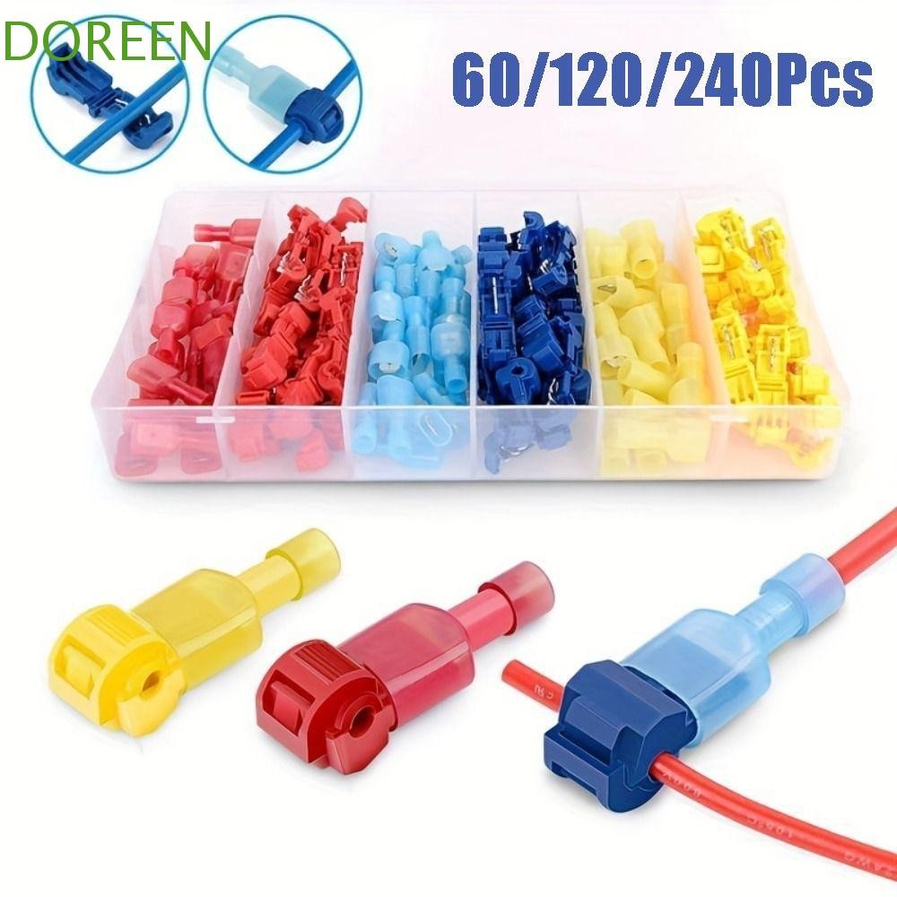 DOREEN 60/120/240PCS T-Tap Wire Cable Connector, Insulated Clamp Type ...