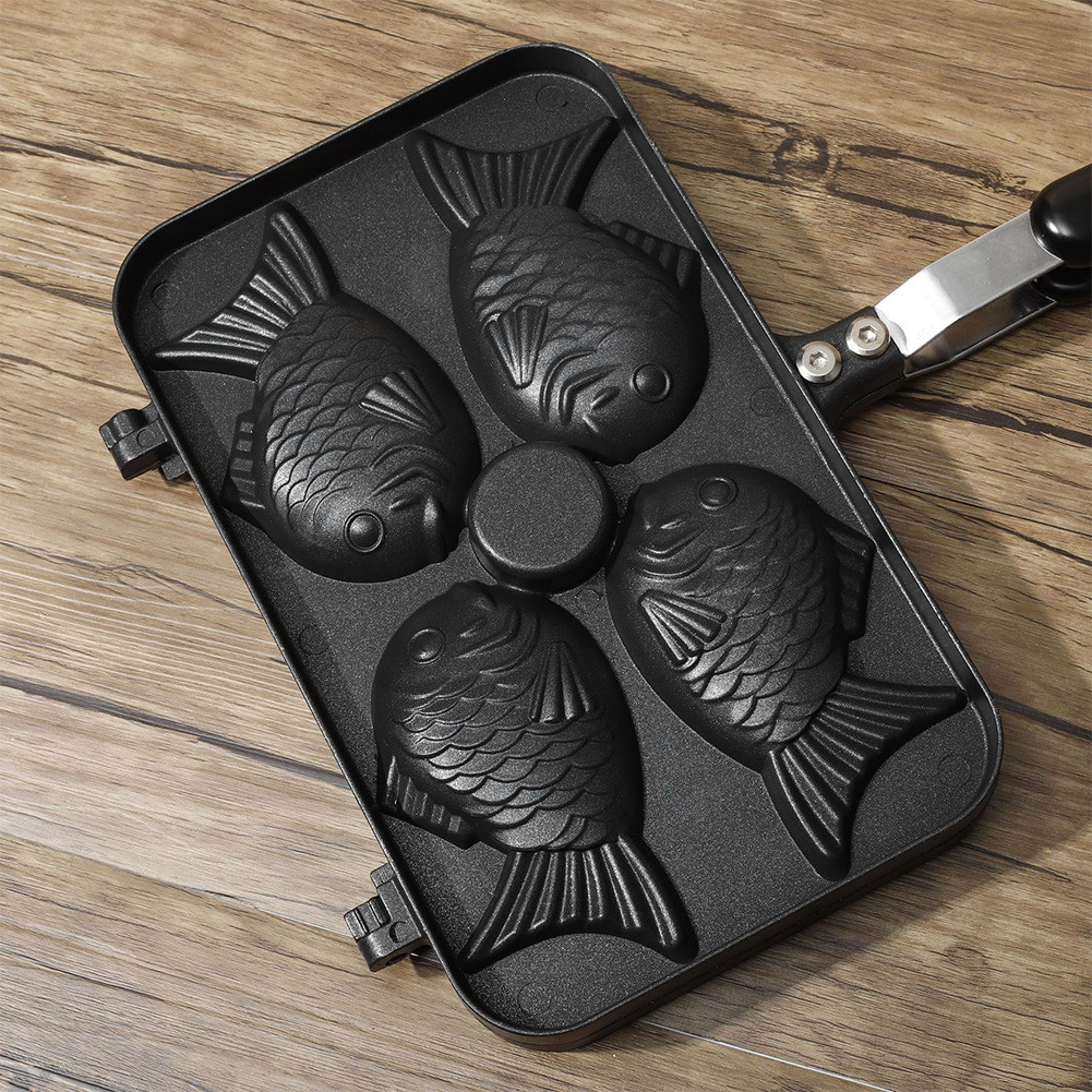 Four Fish Shaped Japanese Pancake Pan Aluminum Alloy Taiyaki Cake Maker ...