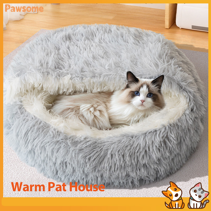 Pawsome Cat Bed for All Seasons Semi-enclosed Cat House for Security ...