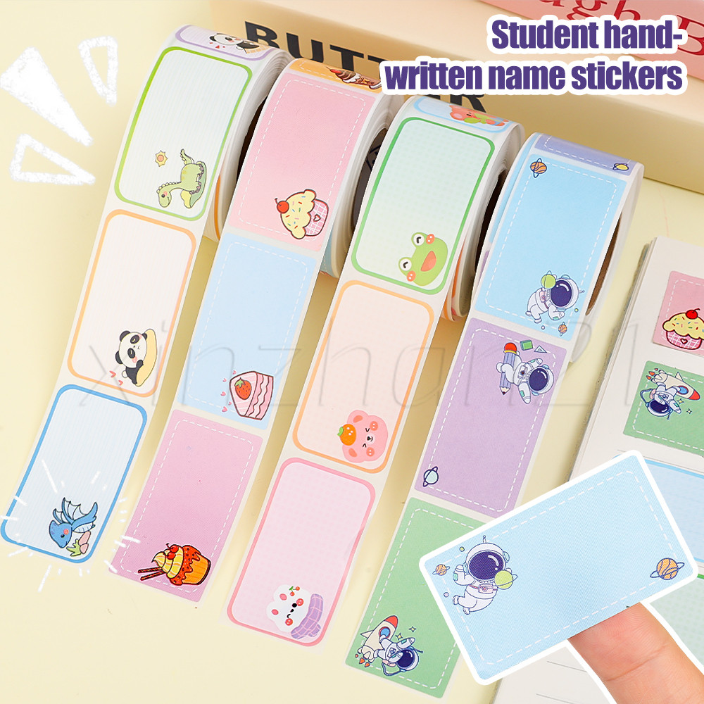 School Stationery Supplies - 280Pcs/Roll Cartoon Blank Label Stickers ...