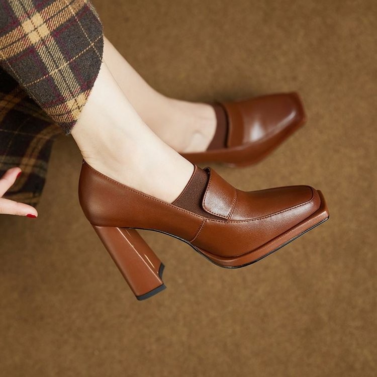 Fashion High Quality Square Head Chunky Heel Super High Heel All ...