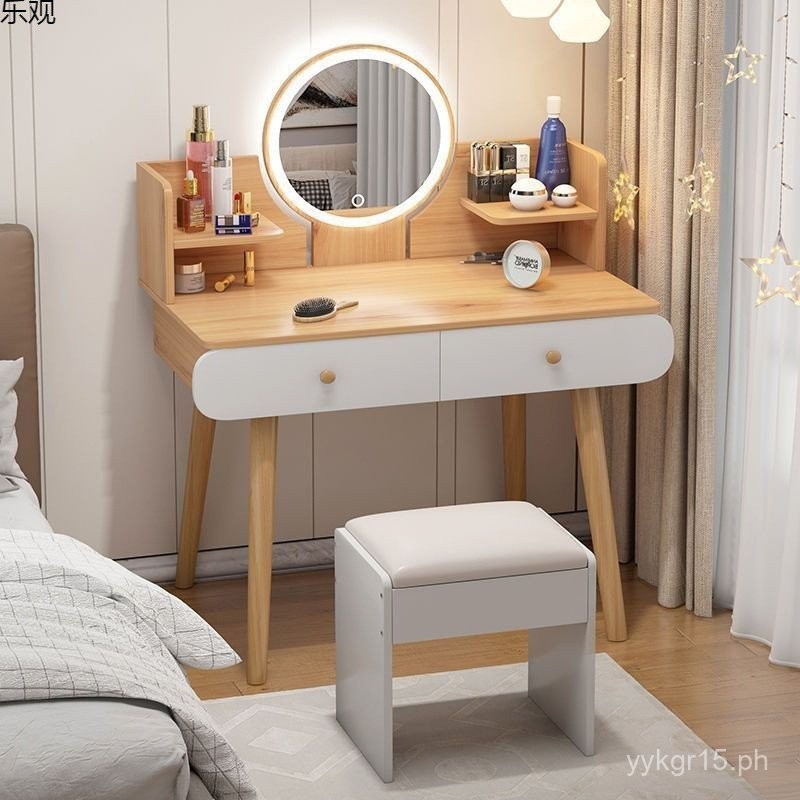 Modern Minimalist Dressing Table with Storage Cabinet, Light Luxury ...