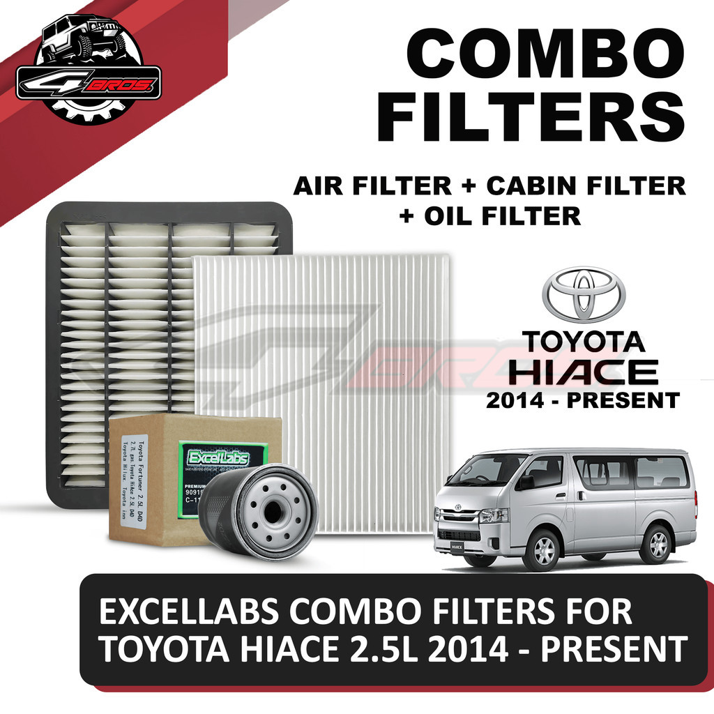 COMBO FILTERS for Toyota Hiace 2.5L 2014 to Present - ( Air Filter ...
