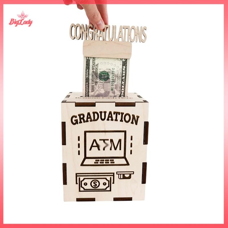 UVLN> 2025 Graduation Money Gift, Wood Money Box For Cash Gift, Money ...