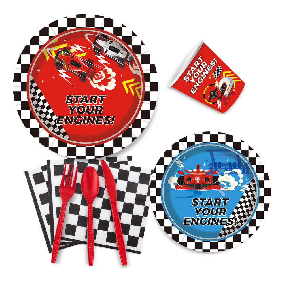 1-Pack F1 Race Car Themed Disposable Tableware Set – Includes Paper ...