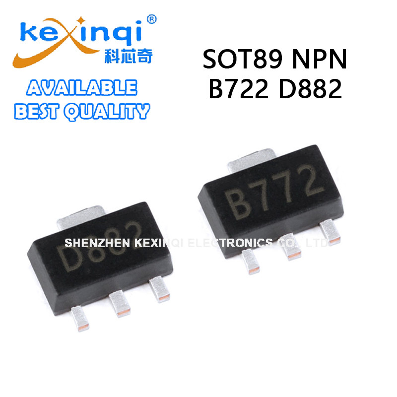 (5-20pcs) B772 D882 SOT89 Diode SMD NPN Bipolar Transistor | Shopee ...