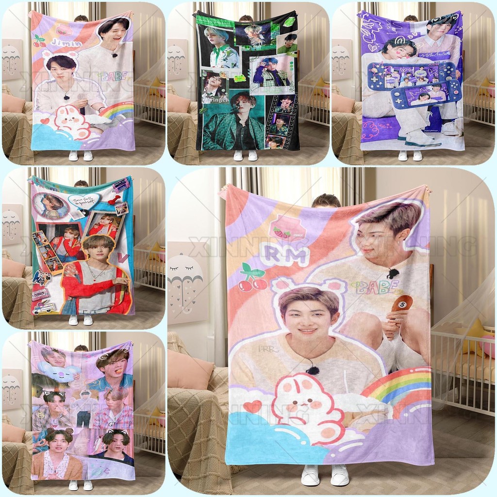 BTS Blanket for Kpop Lovers Soft Flannel Queen Size Throw Perfect for ...