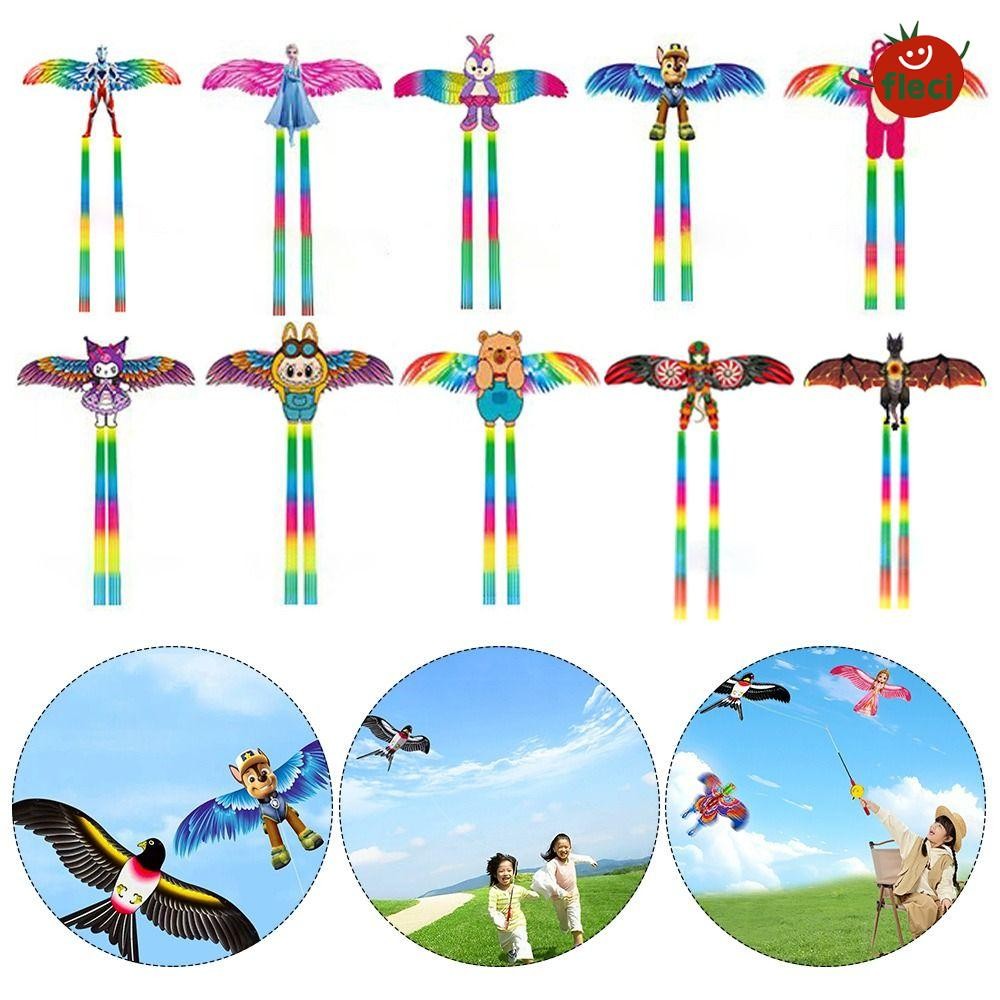 FLECI Plastic Eagle Kite, 30 Meter DIY Toy Large Eagle Kites, Cartoon ...