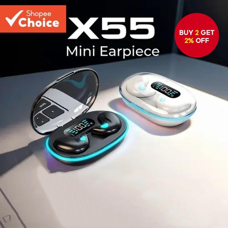X55 Sleeping Earbuds Wireless Mini Headphones For Work TWS Bluetooth ...