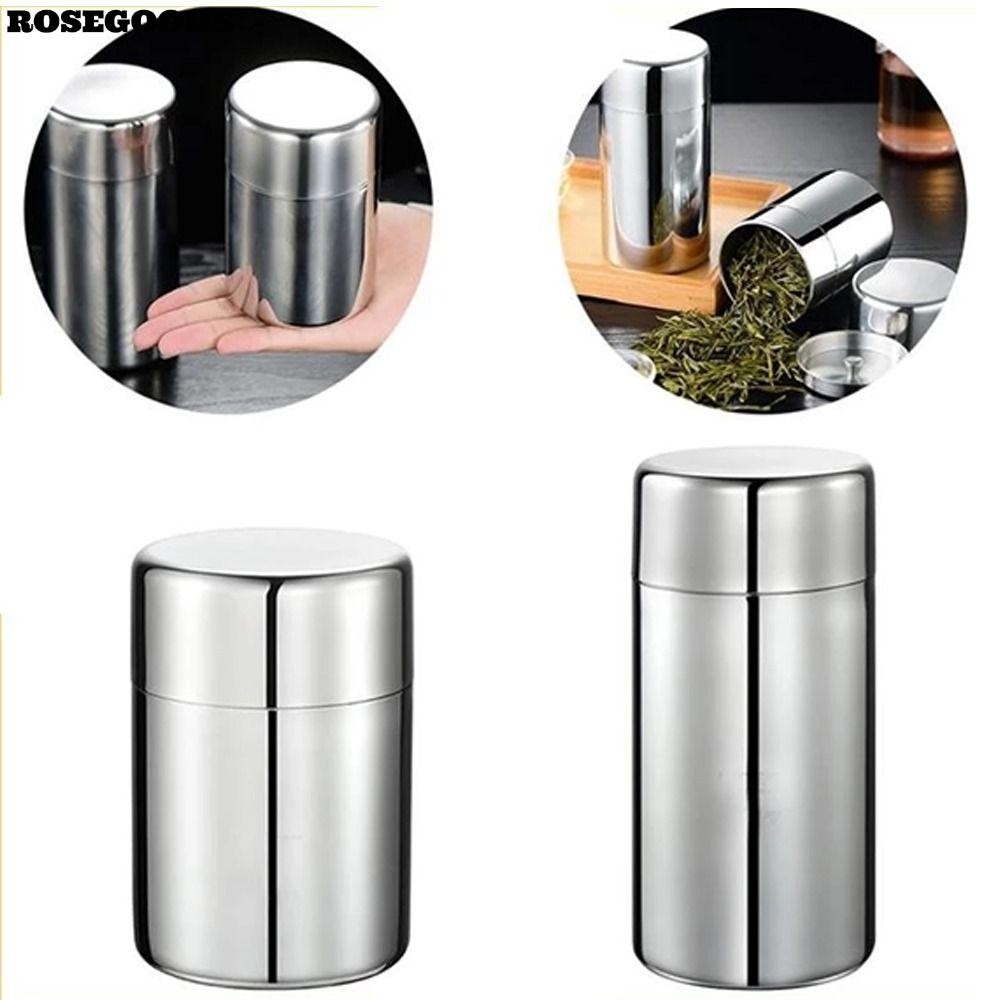 ROSEGOODS Tea Jar, 400ml/550ml Stainless Steel Tea Tin, Portable ...