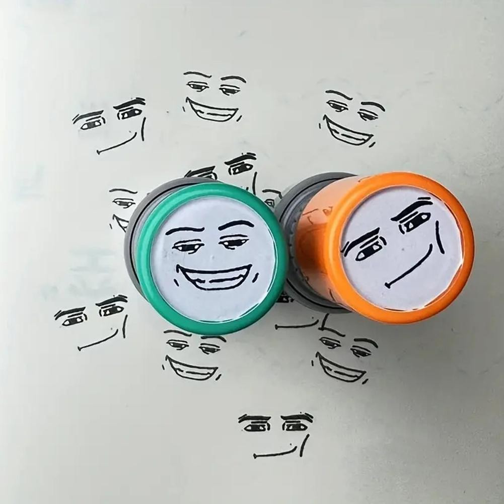 Smiley Face Stamp Emoji Self Inking Rubber Stamps Toys Stamp For Kids ...