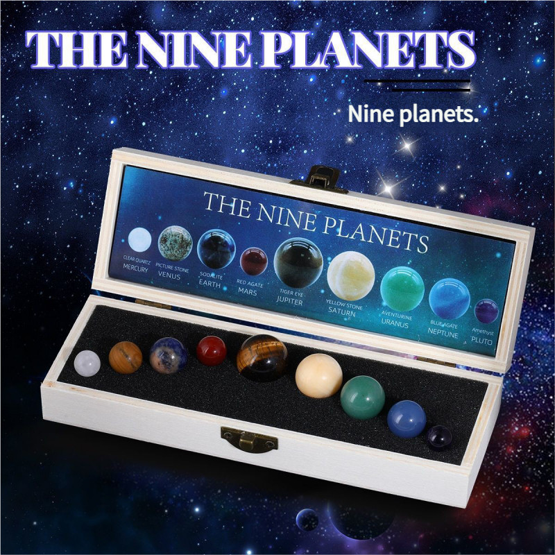 Solar System Play Set - 9 Crystal Planet Balls Toy for Kids Science ...