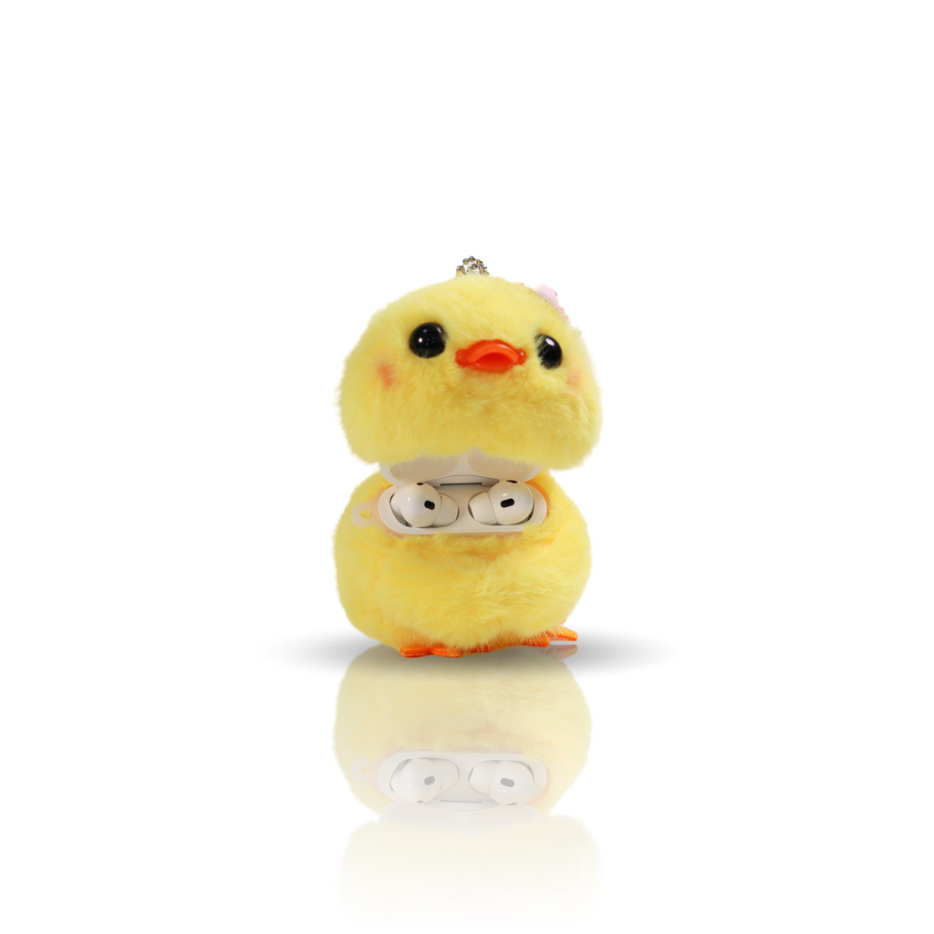 Cartoon Shy Yellow Duck Cute Plush Dumbo Earphone Case for Airpods Pro ...
