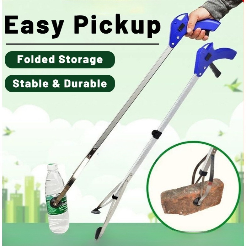 81cm Garbage Pick up Stick Tool Folding Aluminum Alloy Long Arm Grabber ...