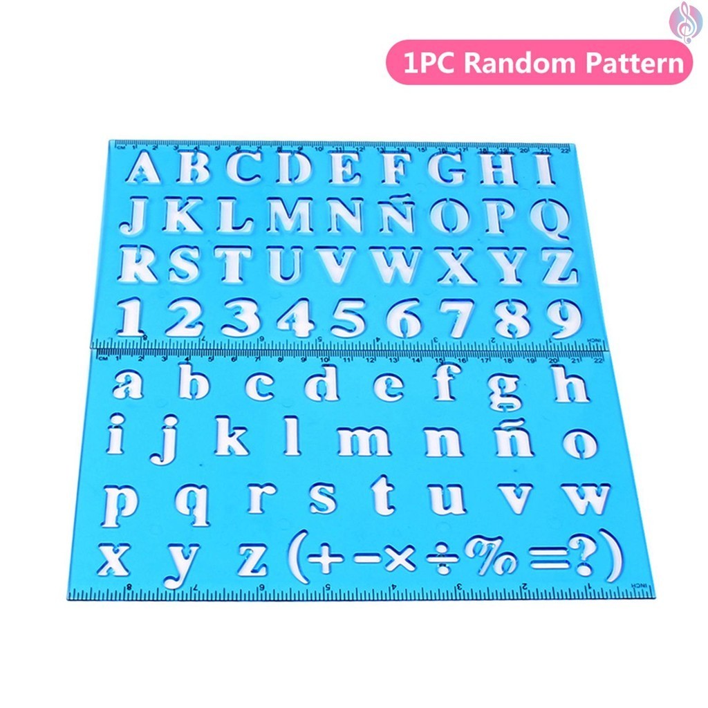 Alphabet & Number Stencil Template Ruler Plastic Lettering Guide for ...