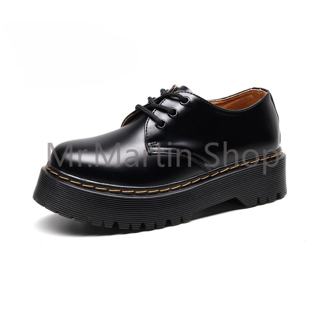 Mr. Martin 3 Eyes Black Leather Shoes1461 Quad Martin Boots Crusty ...