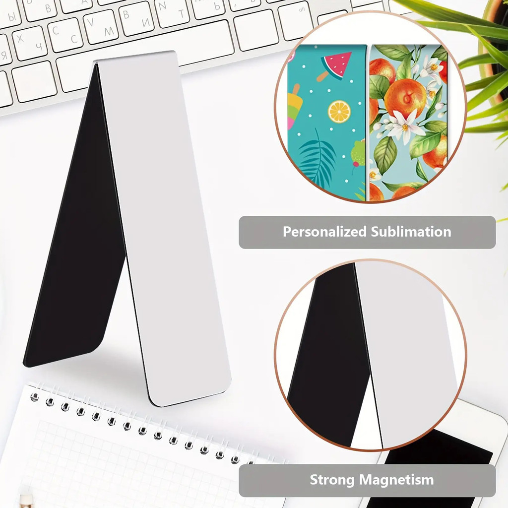 15pcs Sublimation Magnetic Bookmark Blank Book Pen Clip Magnetic Clip ...