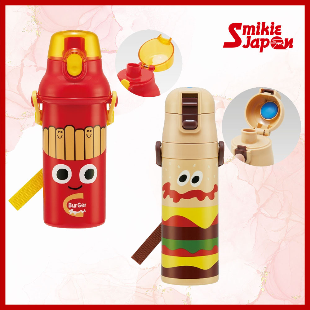 Skater BURGER CONX Kids Water Bottles Plastic Bottle 480ml / Stainless Steel Bottle 470ml Direct ...