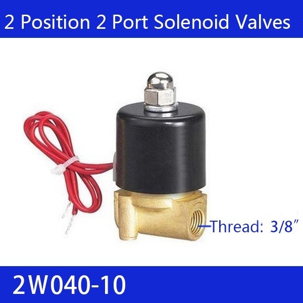 RQ2W040-10 3/8"; 2 Position 2 Port Air Solenoid Valve 24V Pneumatic Control Water Valve , DC12v ...