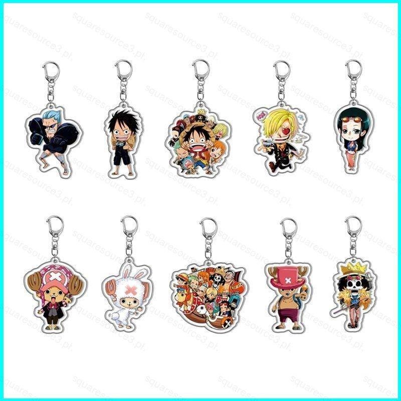 SQ3 One Piece Keychain Anime Keyring Acrylic Cute Bag Pendant Cartoon ...