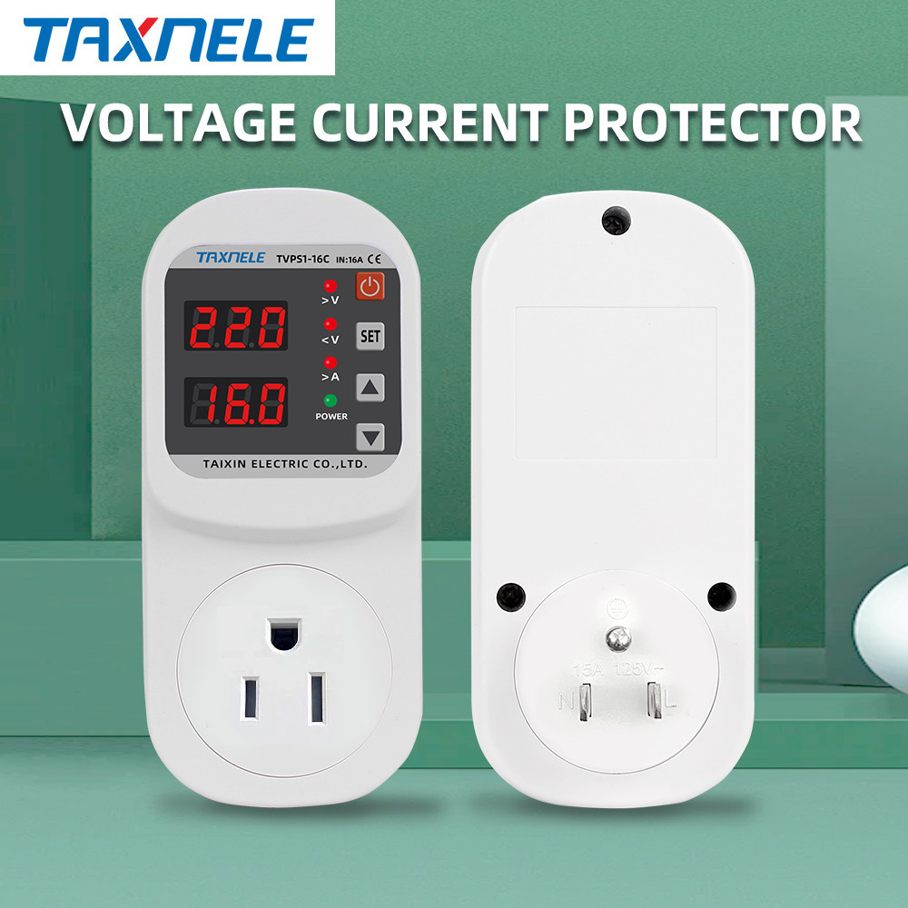 TAXNELE Adjustable Voltage Current Protector Socket AC 220V 110V 16A EU ...