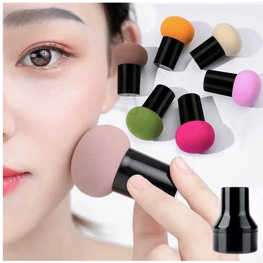 3pcs Mushroom Sponge Puff Dry and Wet Round Head Powder Puff Sponge ...