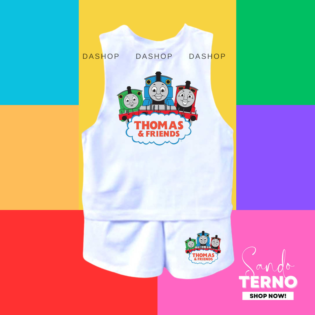 DASHOP For Kids Boy Thomas & Friends Muscle Tee White Sando TERNO ...