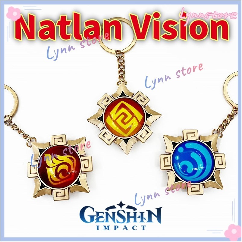GENSHIN IMPACT Cosplay VISION Keyring Fire Country:NATLAN VISION Double ...