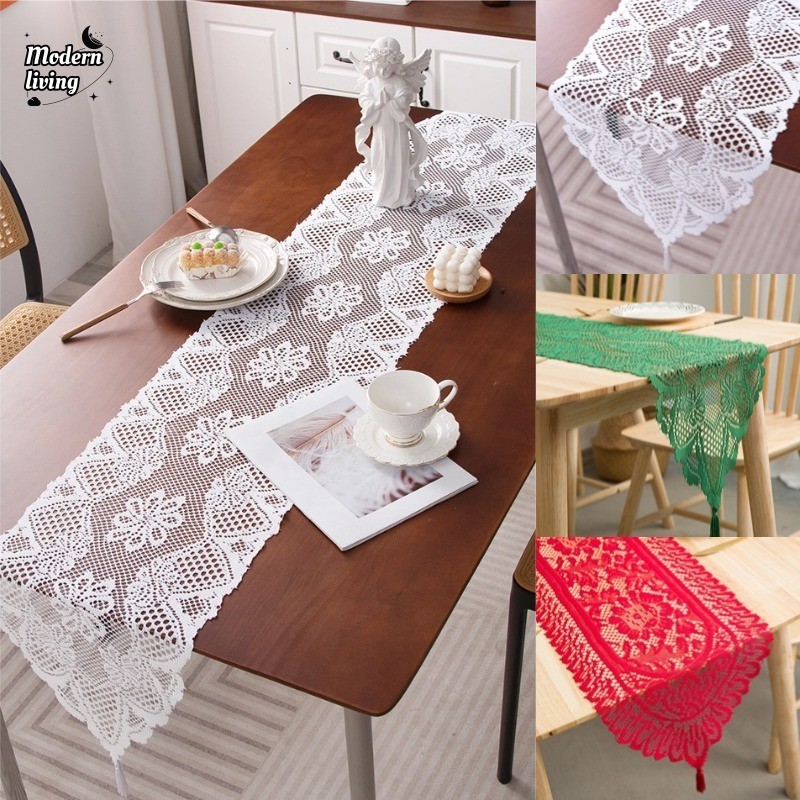 Nordic Flower Table Runner Lace Hollow Out Table Runner 2/4/6 Seater ...