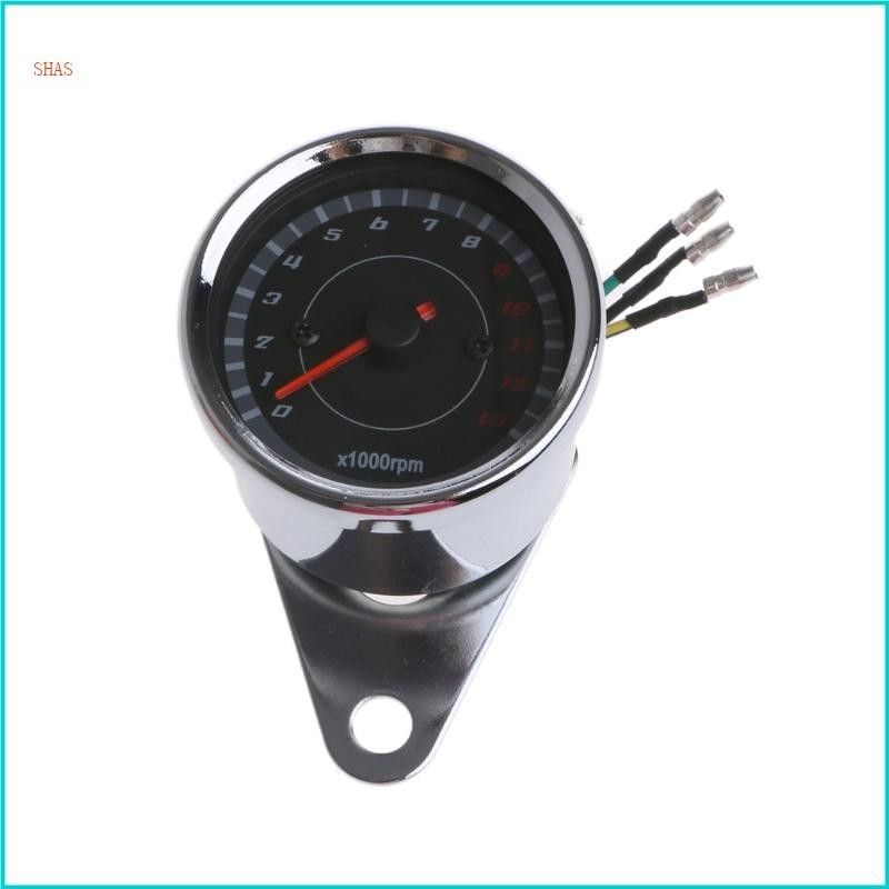 Shas Universal Motorcycle Scooter 13000RPM Analog Tachometer Gauge ...
