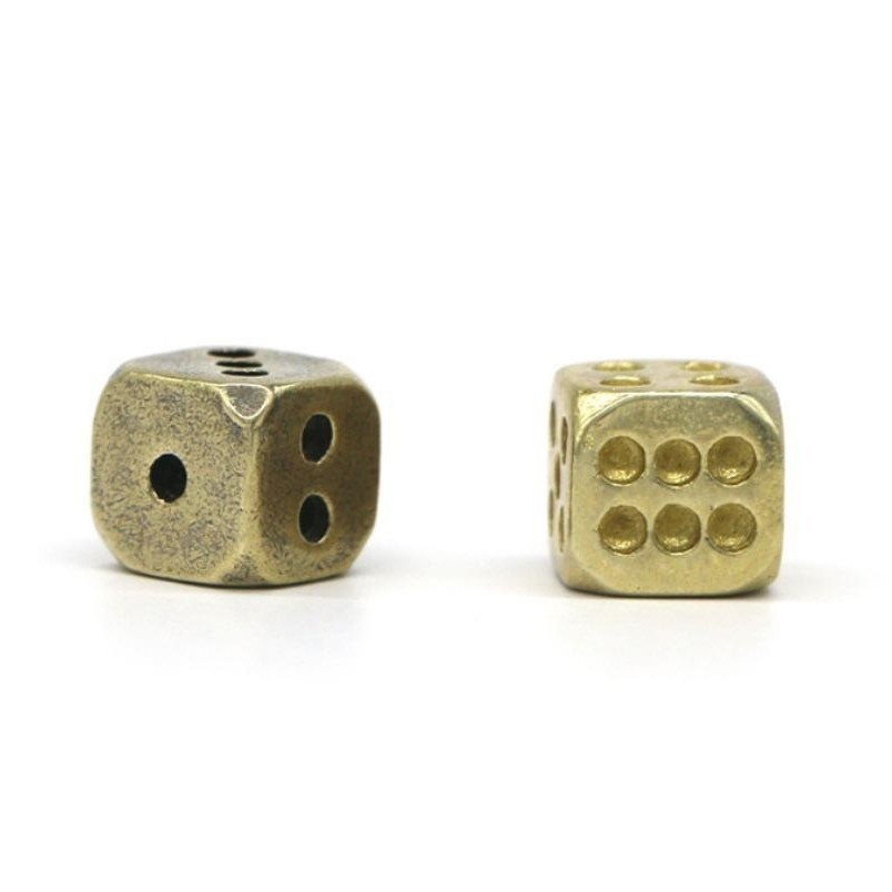 Vintage Brass Dice Home Crafts Decoration Bar Props Game Tools Metal ...