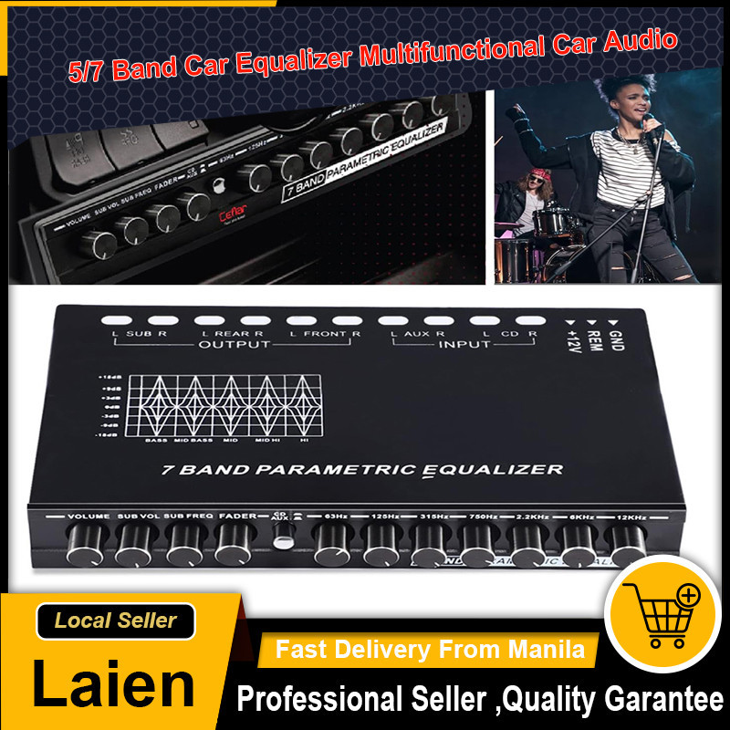 Universal 5/7 Band Car Equalizer Multifunctional Car Audio EQ Tuning ...