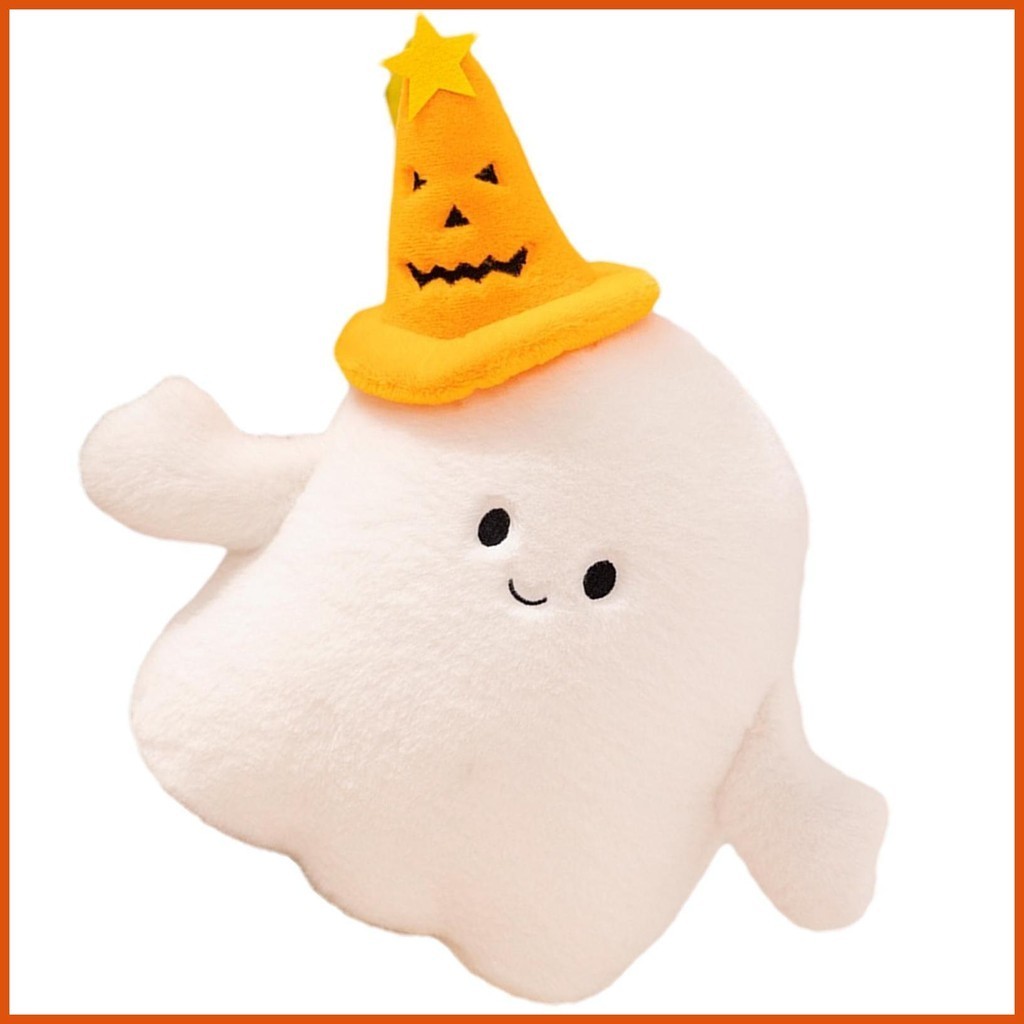Ghost Plush Toy Ghost with Pumpkin Hat/Devil Horn Plush Doll Halloween ...