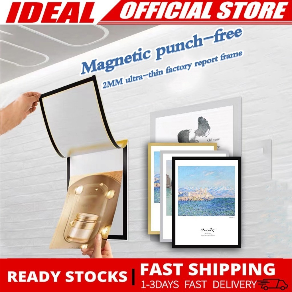 A4/A3/8K Magnetic Picture Frame Photo Certificate Framework Wall ...