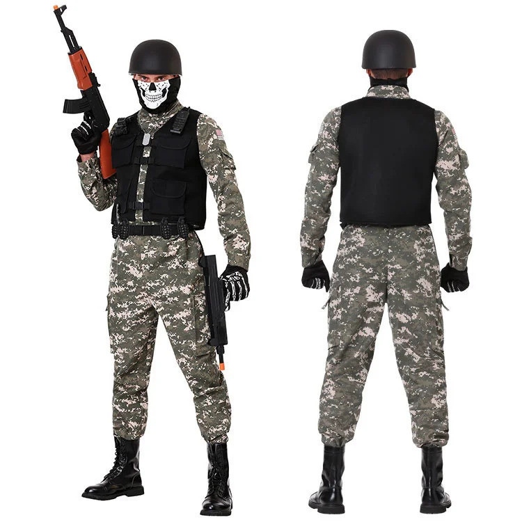 New Halloween Party Cosplay Adult Kid Soldier Regimental Police PUBG ...