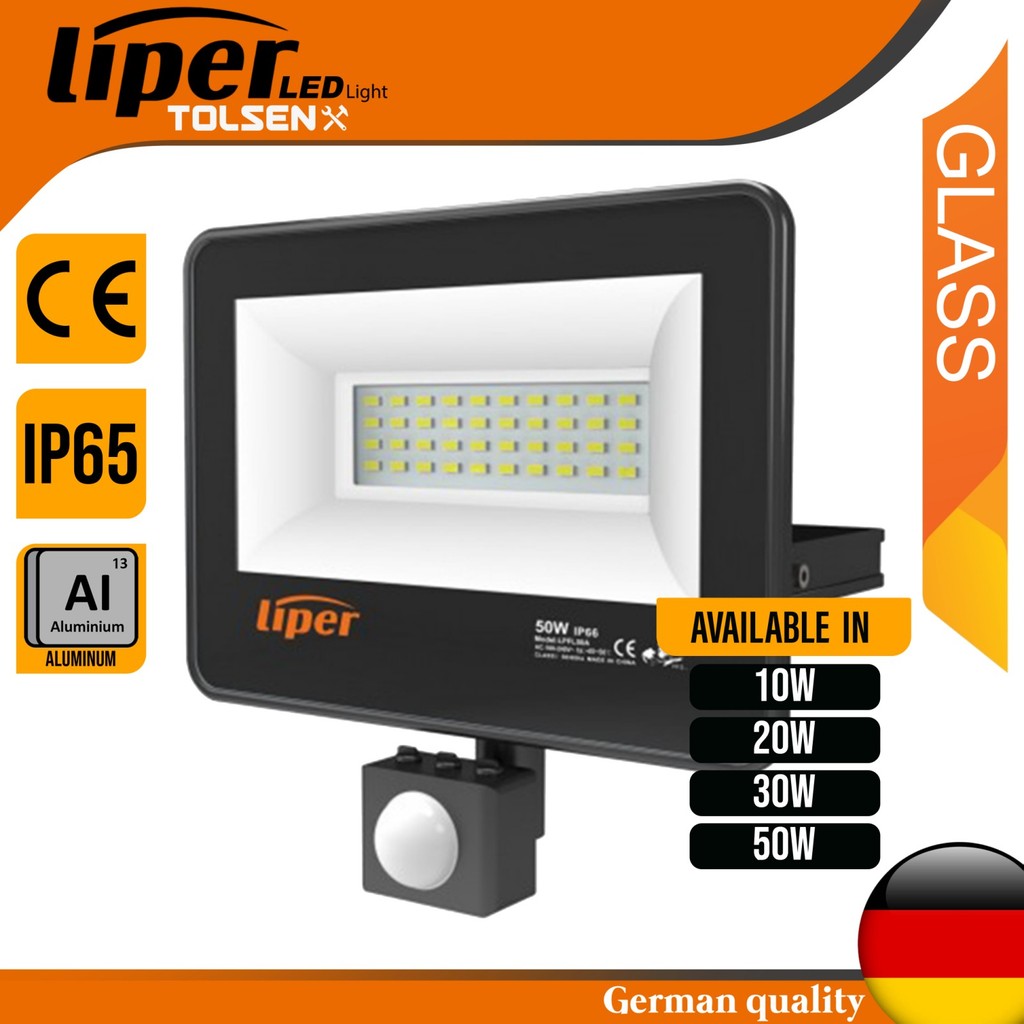 Liper Germany Sensor PIR LED Floodlight IP65 High Lumens (10W | 20W ...