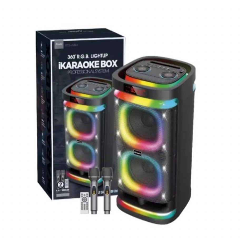 Portable Bluetooth Speaker Brudo BTS-1990 8 Inch RGB iKaraoke with ...