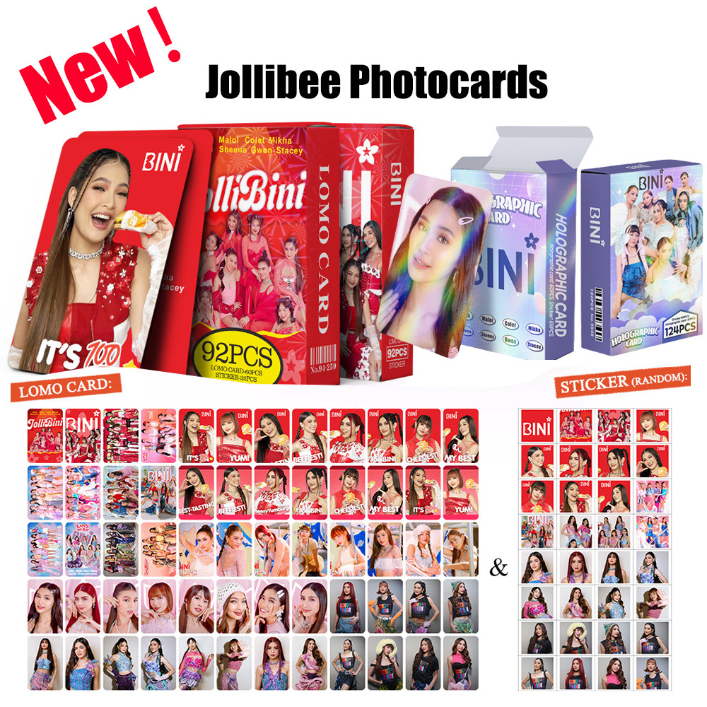Lomo Cards BINI Jollibini Bini Jollibee Photocards Holographic Stickers ...
