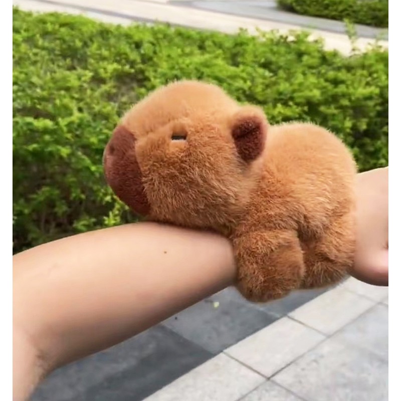 Lovely Capybara Animal Slap Snap Wrap Wristband Bracelet Plush Stuffed Animal Kawaii Capybara ...