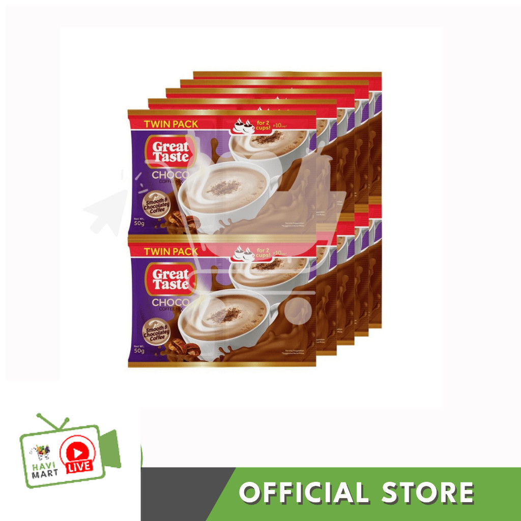 HAVI LIVE GREAT TASTE COFFEE CHOCO TWIN PACK 50G X 10PCS | Shopee ...