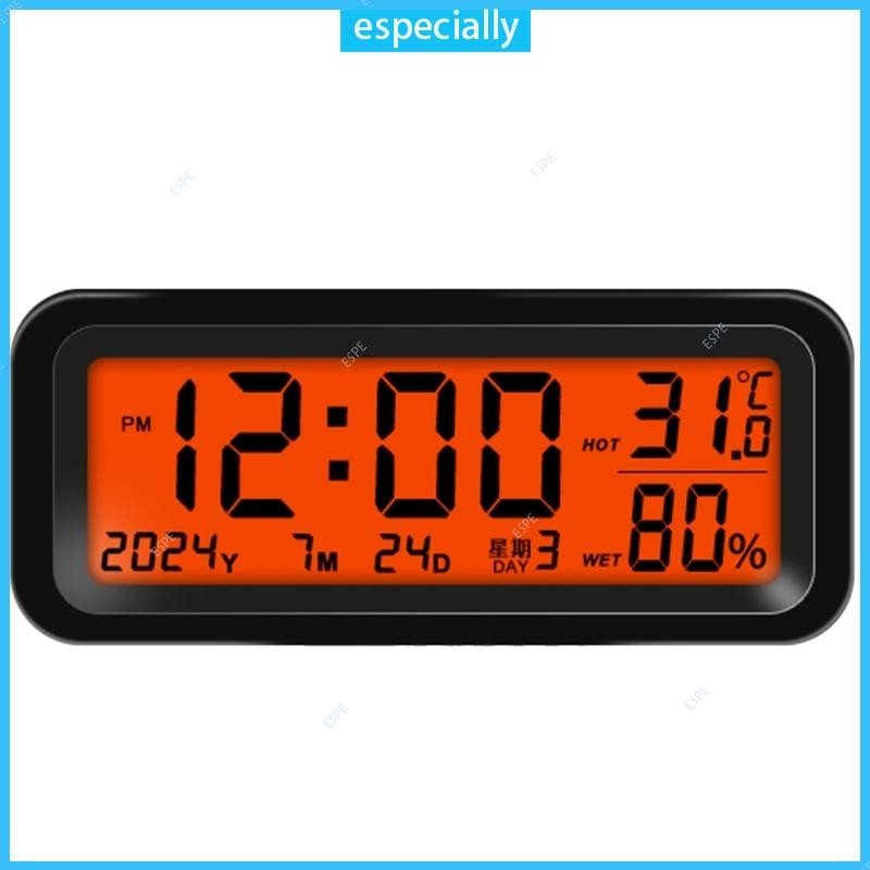 ESP Small Digital Car Dashboard Clock Solar Powered Rechargeable Clear ...