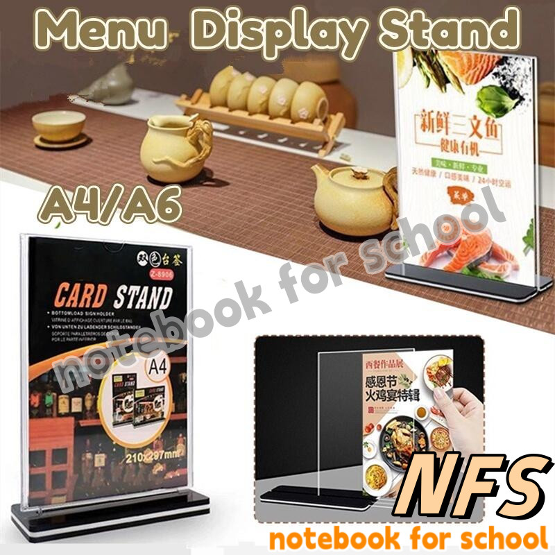 NFS Acrylic Double Sided Menu Holder Display Stand A4/A6/5*7 For ...