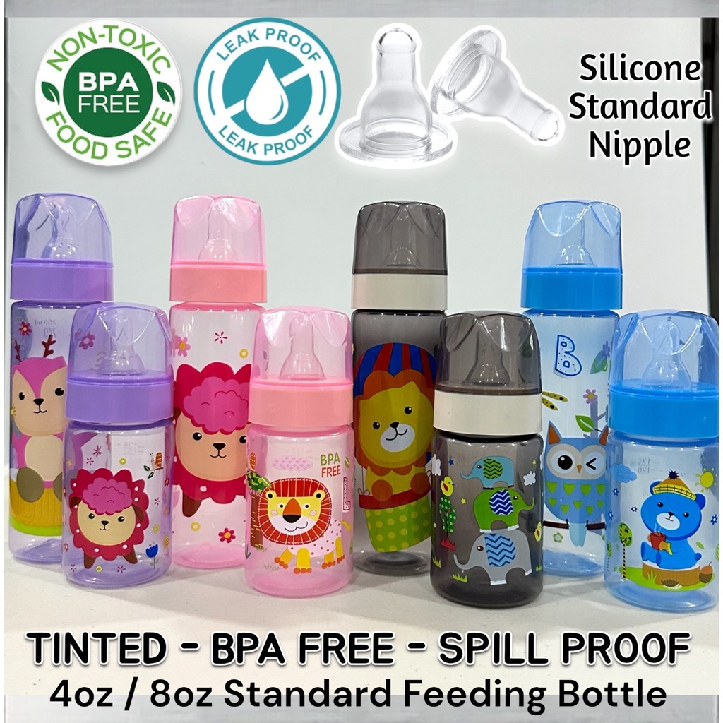 4oz 8oz Standard Baby Feeding Bottle with Soft Nipple Colorful BPA Free ...